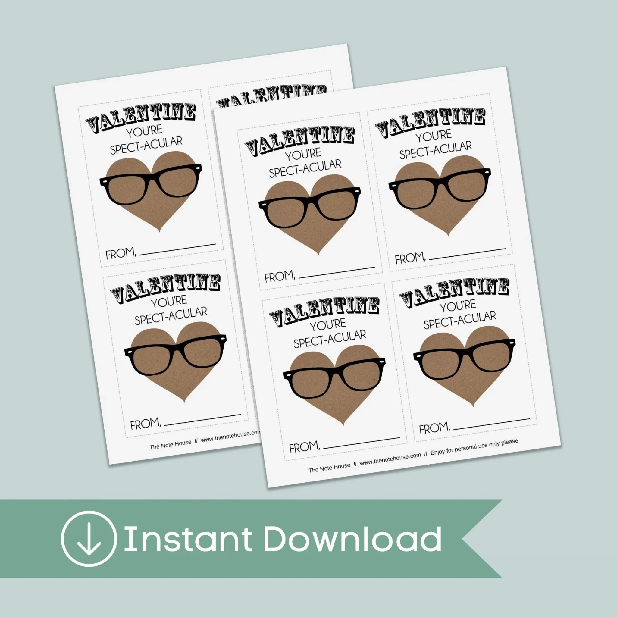 Spectacles - Classroom Valentine's Day Cards - Printable Instant ...
