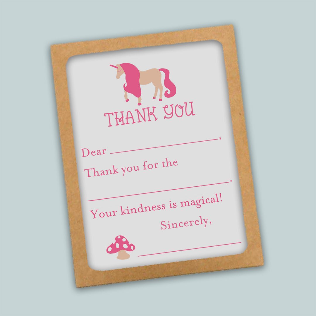 Unicorn - Fill-in-the-Blank Thank You Cards – The Note House
