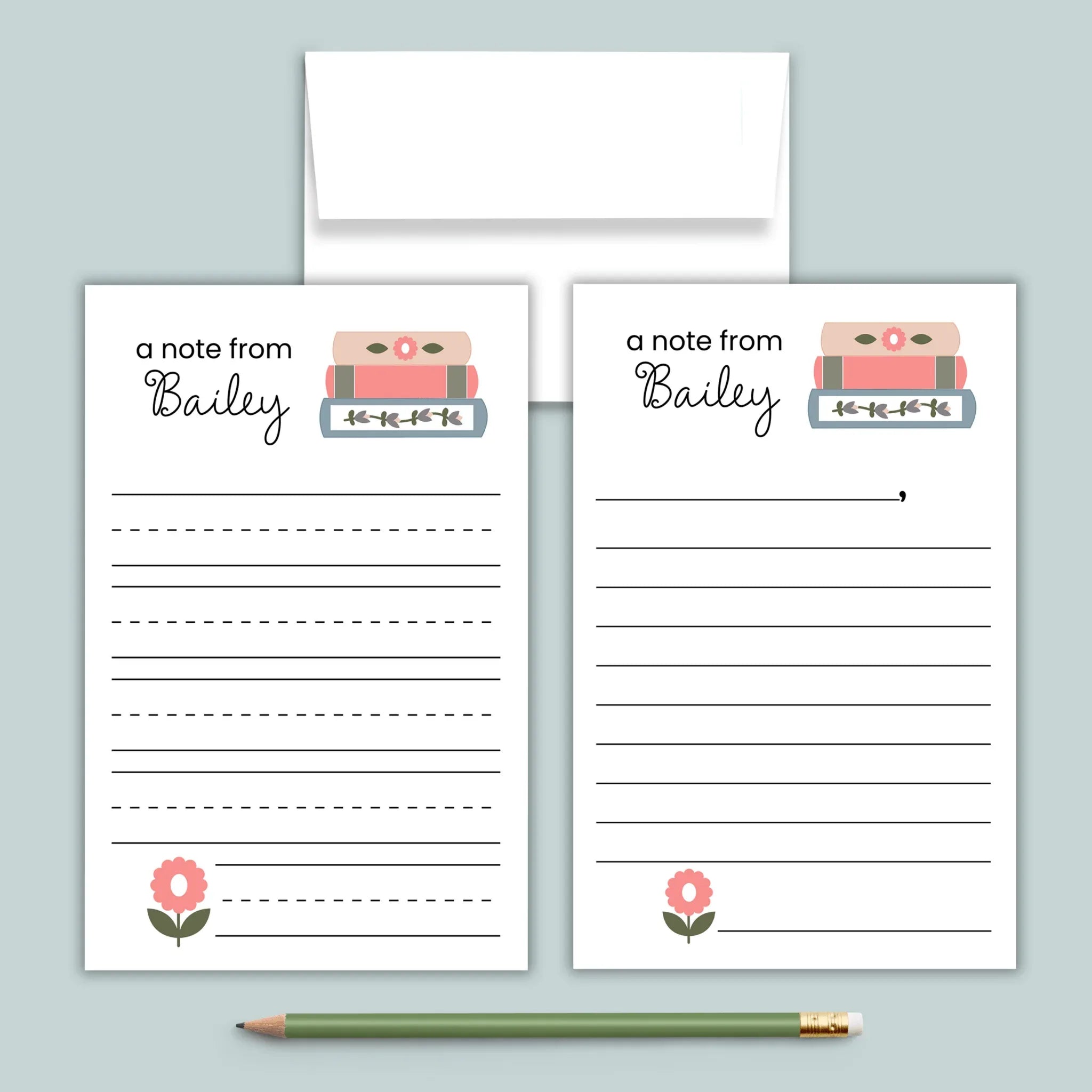 Books - Personalized Lined Letter Template – The Note House