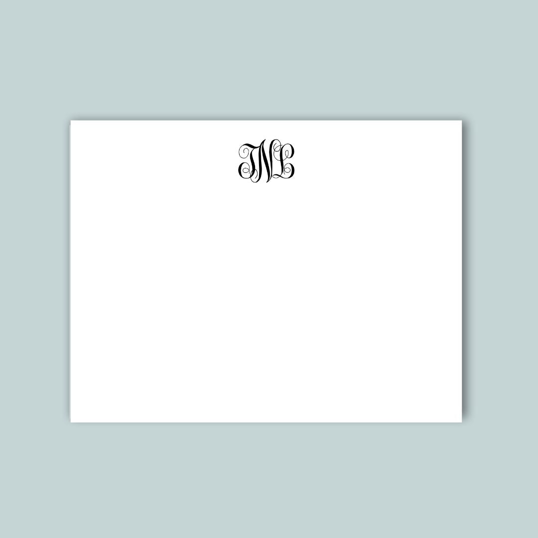 Classic Monogram - Personalized Flat Note Card – The Note House