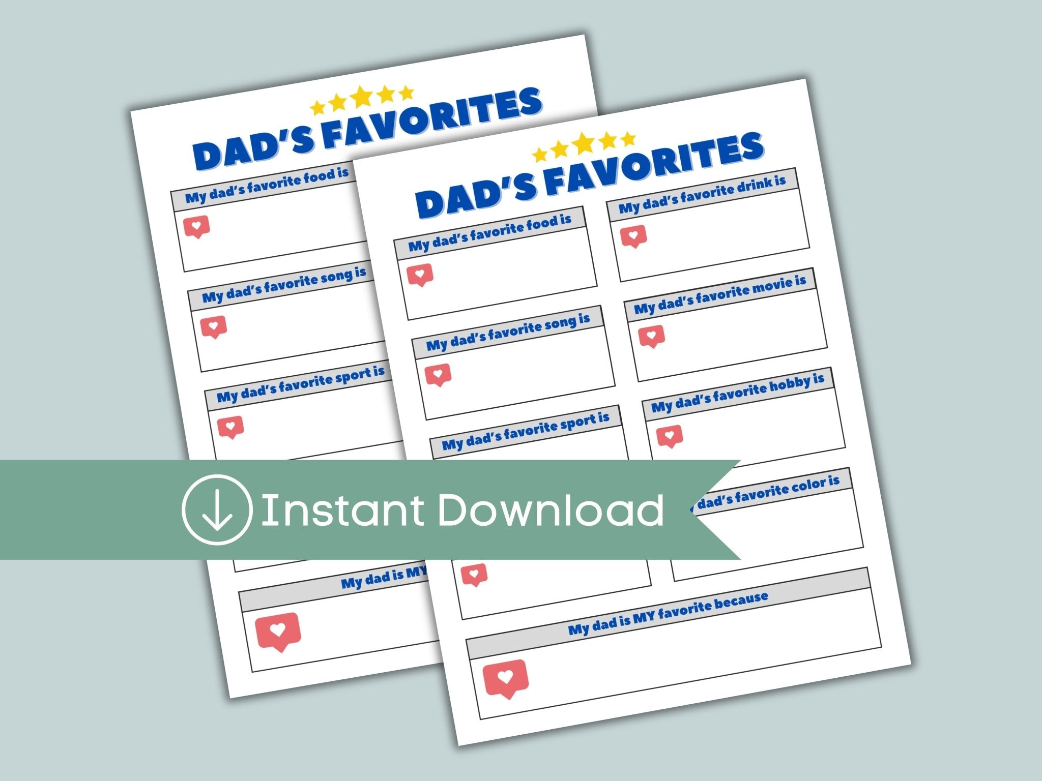 Father's Day Favorites - Printable Instant Download – The Note House