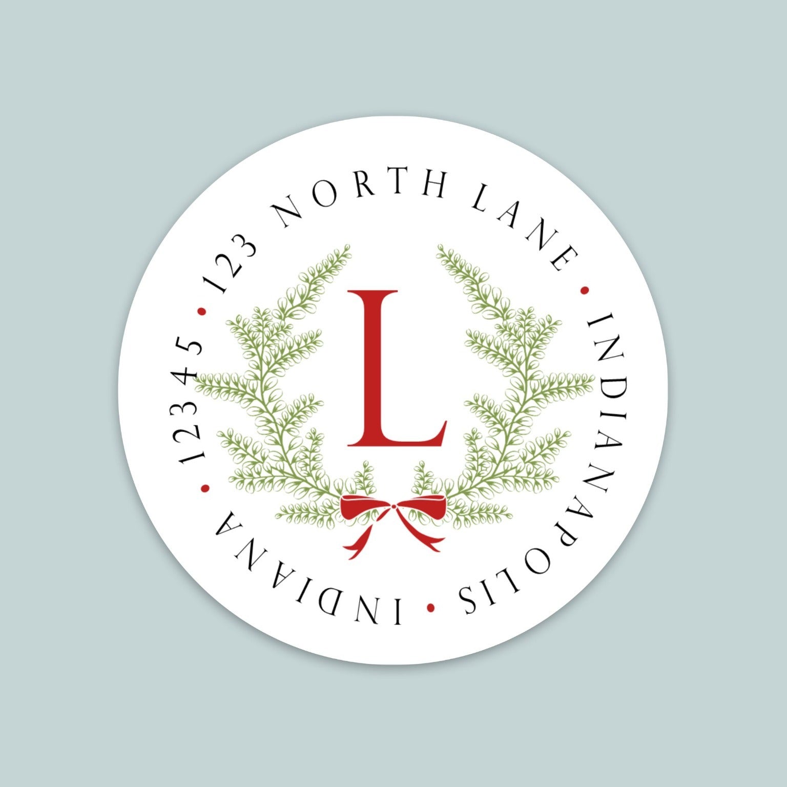Christmas Wreath - Round Address Label – The Note House