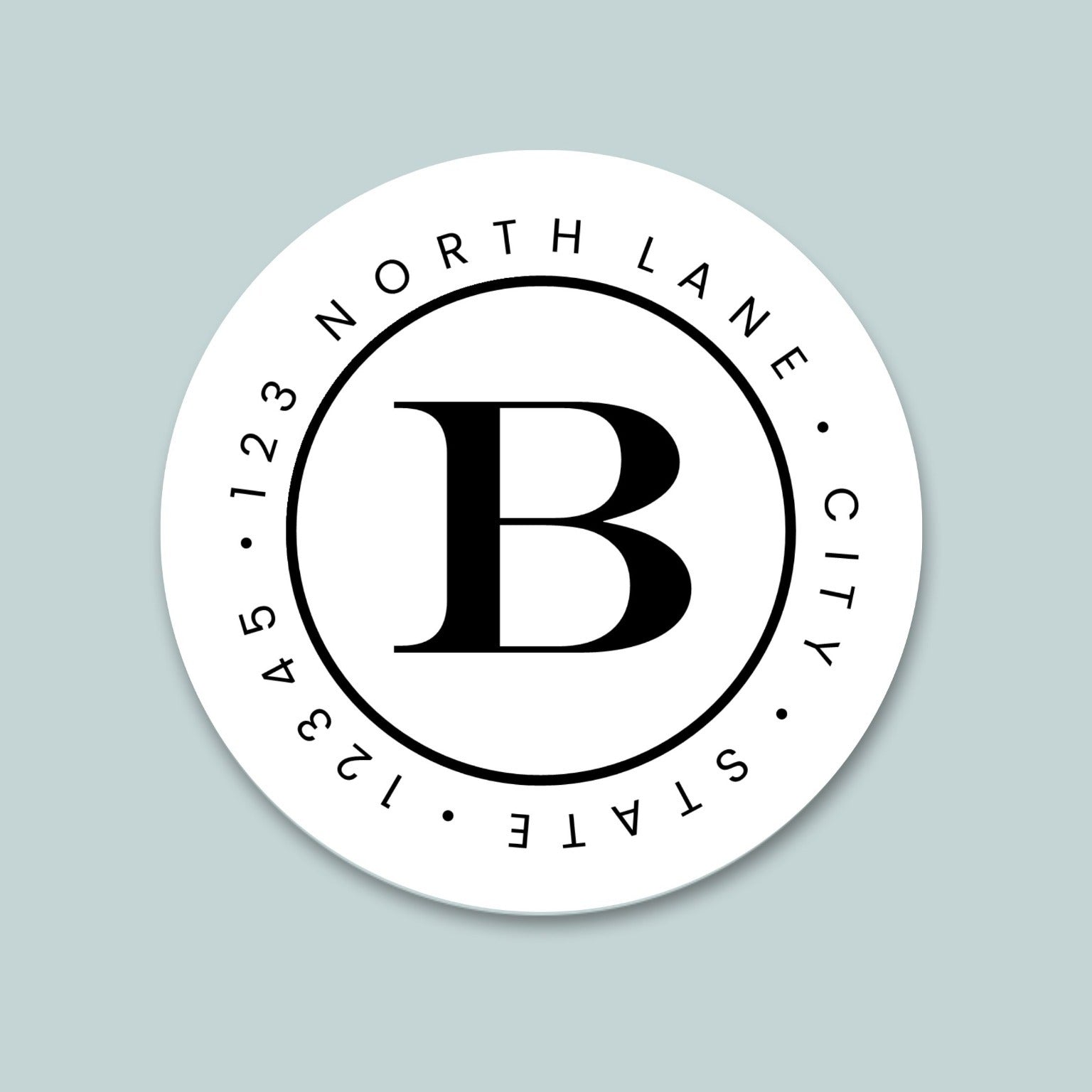 Classic Block Initial - Round Address Label – The Note House