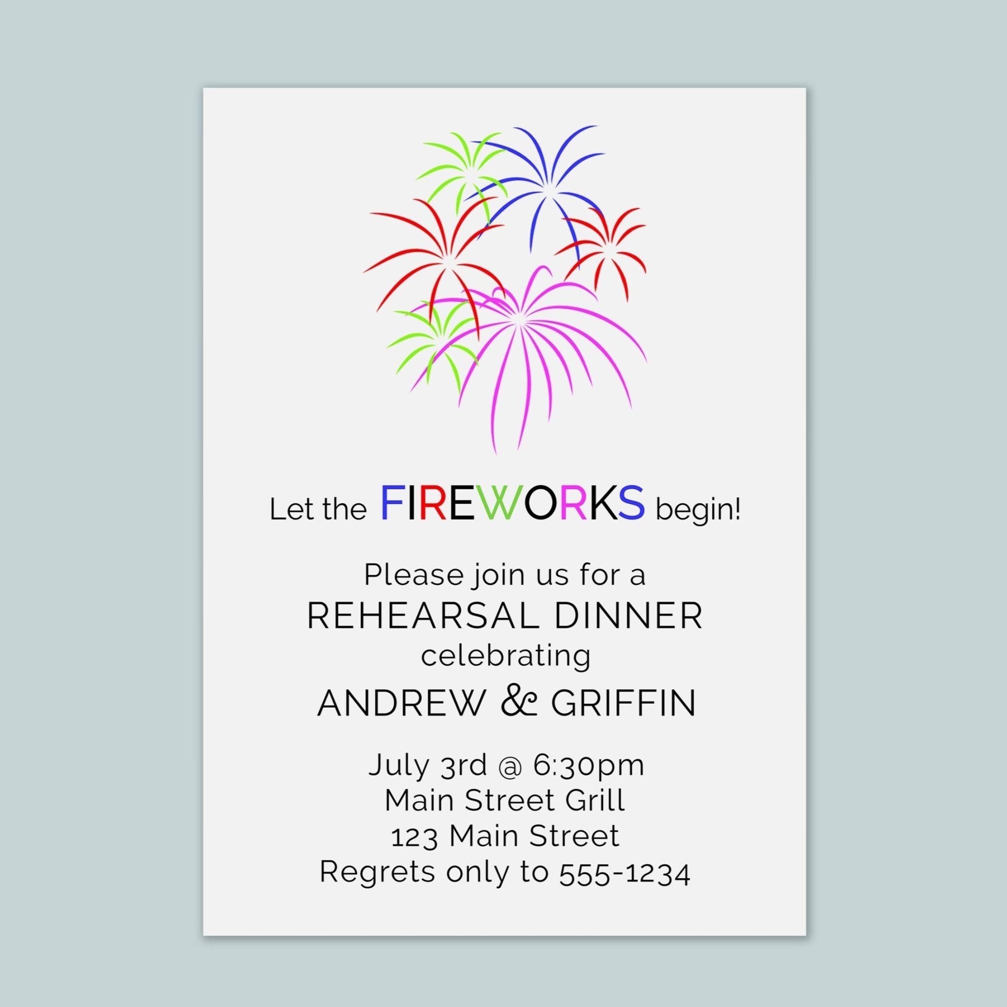 Fireworks - Custom Invitation – The Note House